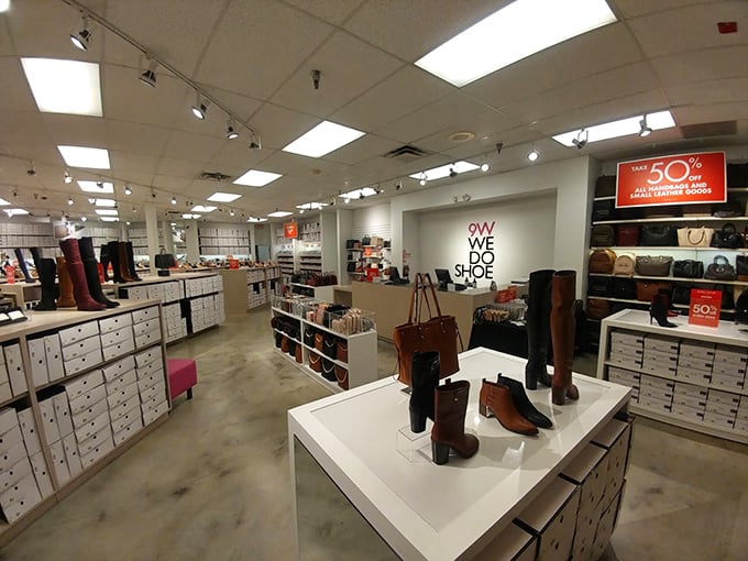 "We do shoe," indeed! A display that makes you reconsider your definition of "enough boots" in your closet.