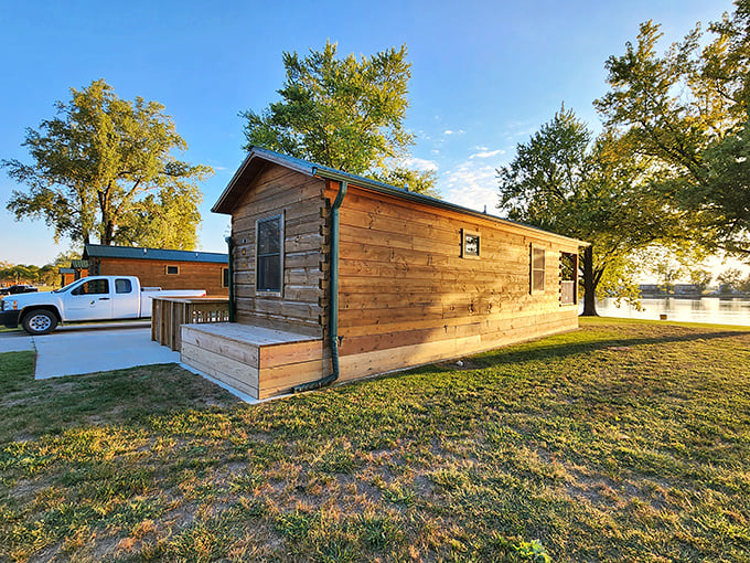 Cabin life without the pioneer hardships &ndash; modern comfort meets lakeside charm perfectly.