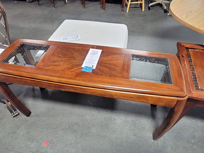 This isn't just a coffee table&mdash;it's a conversation piece waiting to find its forever home. Solid wood craftsmanship that tells stories of dinners past.