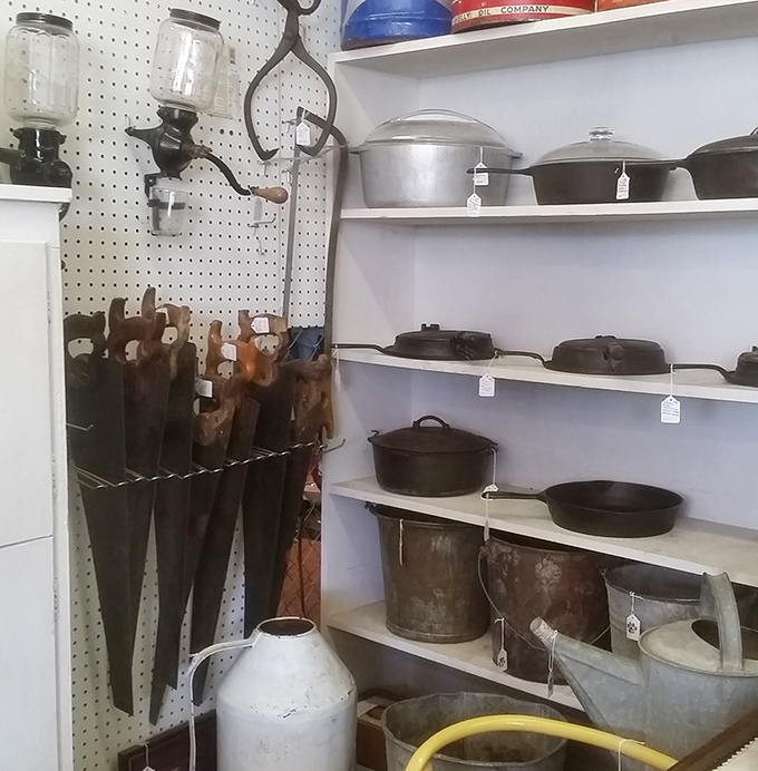 Cast iron heaven! These seasoned beauties have cooked thousands of meals and are ready for thousands more. Grandma would approve.