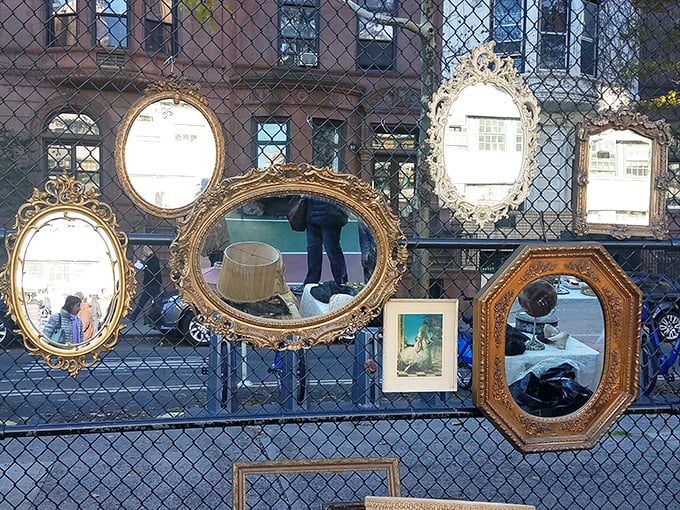 Mirror, mirror, on the fence&mdash;who has the most eclectic collection in all of Manhattan? Vintage frames waiting to reflect new stories in someone's carefully curated apartment.