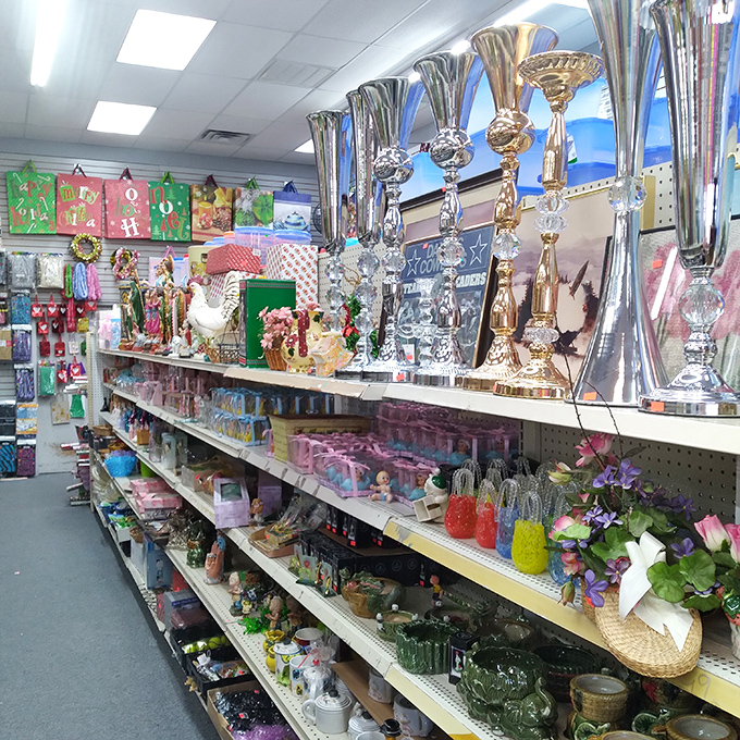 Trophy cups and decorative vases stand at attention, waiting to crown your mantle with champagne taste on a beer budget.