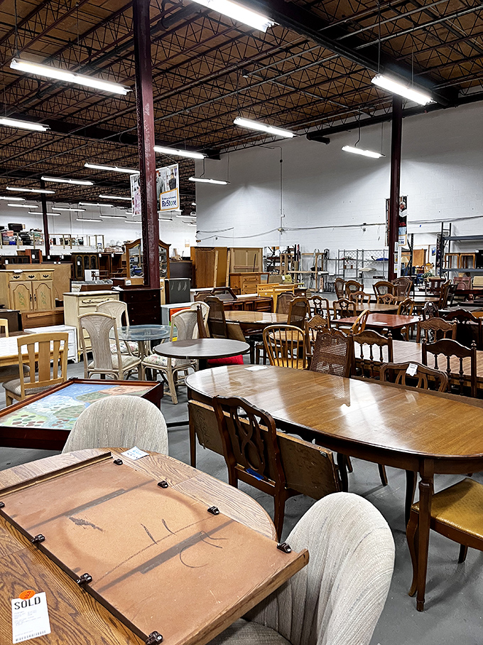 Dining tables galore! One person's "we need a new table" is another's "I can't believe I found this beauty!"
