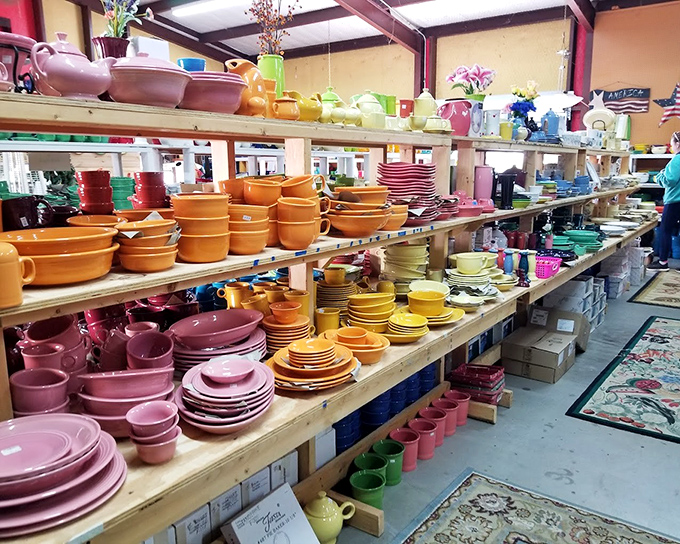 Fiesta meets fiesta in this rainbow explosion of dinnerware. Your grandmother's china cabinet just called&mdash;it's feeling woefully monochromatic by comparison.