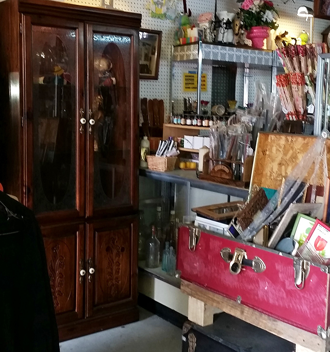 This cabinet could tell stories from another era&mdash;perhaps of family dinners or the time Uncle Bob spilled gravy everywhere.