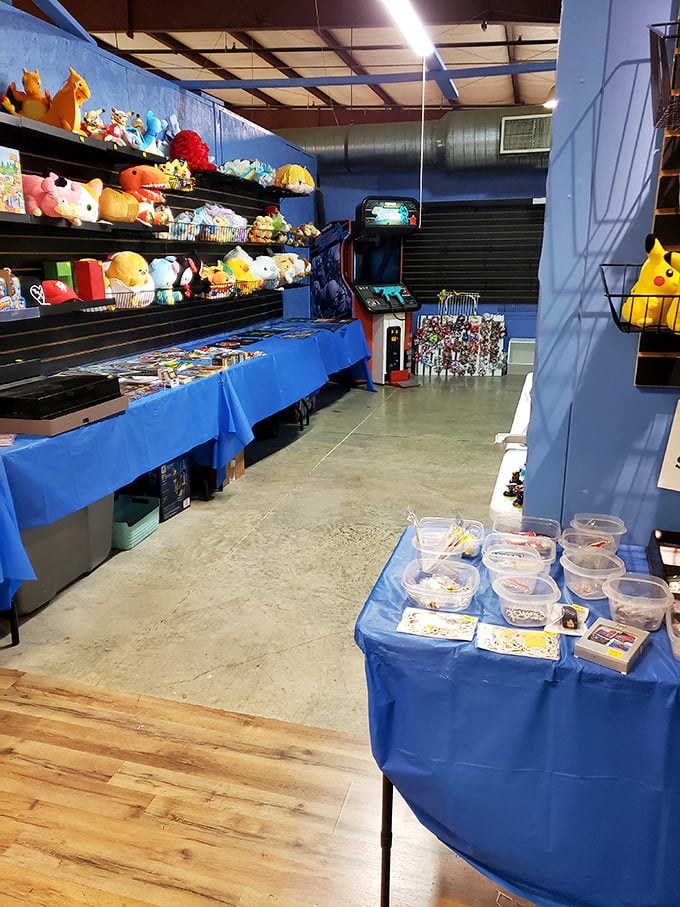 Plush companions and arcade games share space in this colorful corner. Every kid's dream and every collector's secret happy place. 