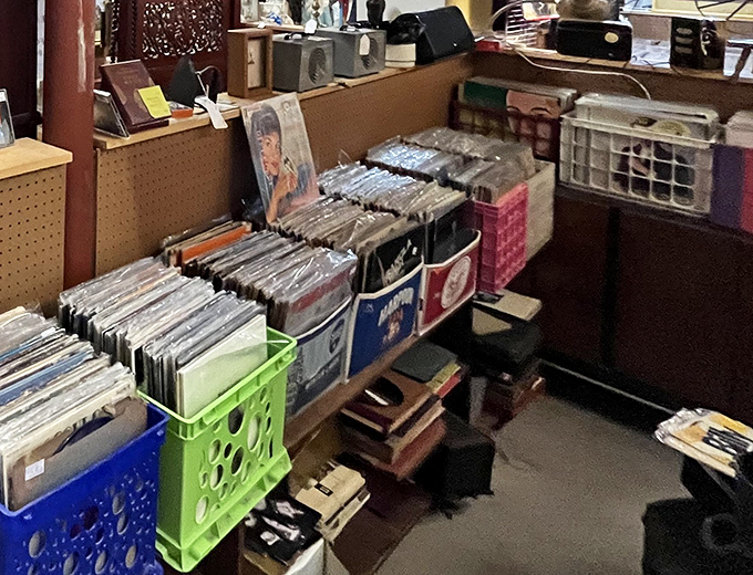 Vinyl paradise awaits music lovers! Flip through these crates and you might just find that album your college roommate "borrowed" in 1978.