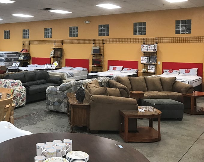 Furniture heaven awaits! Where else can you find a sectional, coffee table, and your next conversation piece all within ten steps?