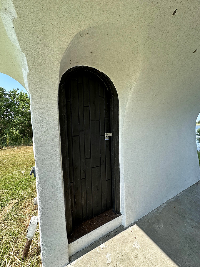 This wooden door wouldn't look out of place in "Monty Python and the Holy Grail," though the knights who say "Ni" would find it a bit small.