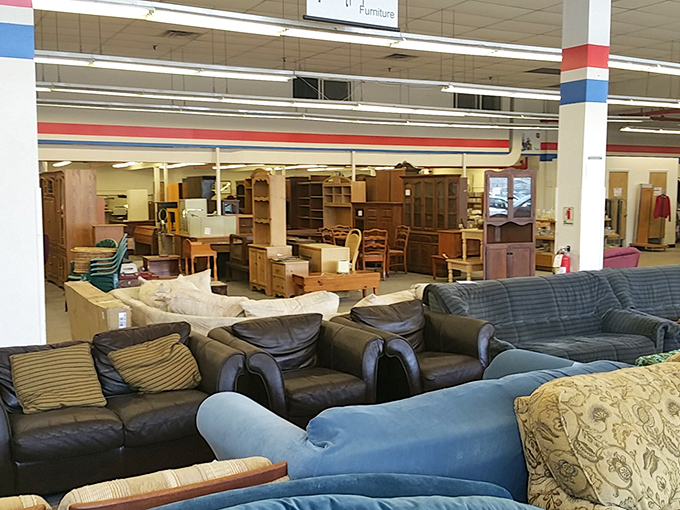 The furniture section: where someone else's "no longer sparks joy" becomes your living room's new conversation piece.