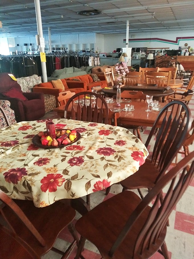 Where one family's dining set becomes another's conversation piece, complete with vintage charm and character.