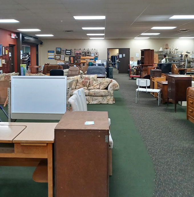 The furniture section: where mid-century gems and comfy couches live their second acts, waiting for someone to appreciate their still-got-it charm.