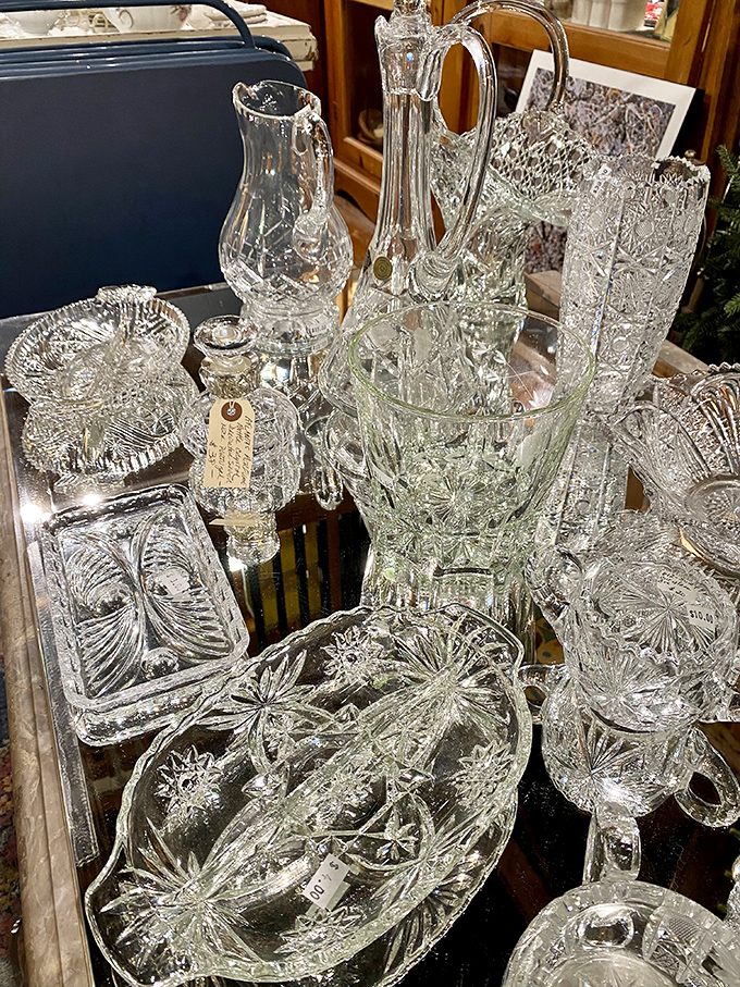 Crystal clear evidence that yesterday's elegance is alive and well. Each piece sparkles with stories of dinner parties past.