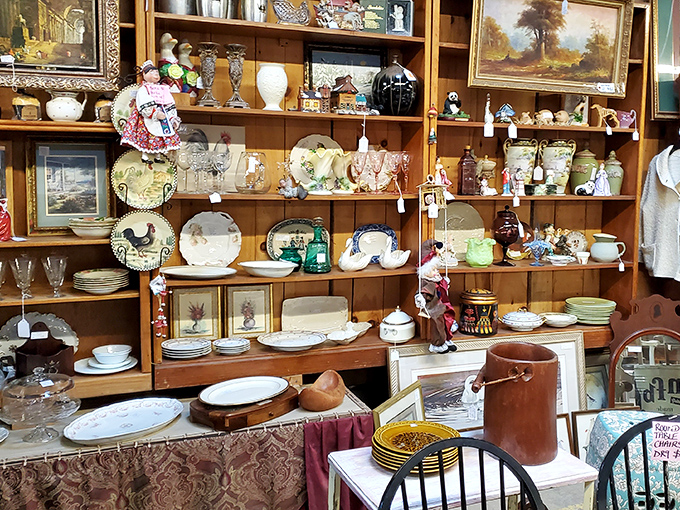 Grandma's china cabinet has nothing on this display. Each piece tells a story, and at least one of them involves a scandalous dinner party from 1962. 