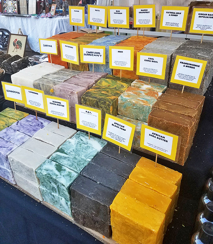 A rainbow of handcrafted soaps with scents from lemongrass to frankincense. Your shower routine is about to get a serious Mississippi-made upgrade.