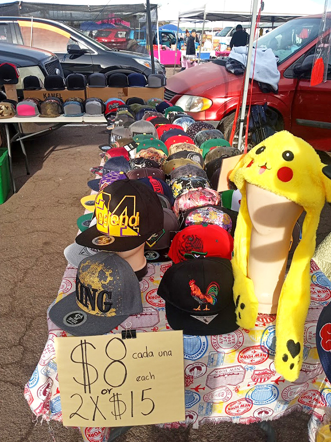 Hat heaven! From sports team pride to Pikachu passion, this vendor offers headwear solutions for Arizona's sunshine and your personality.