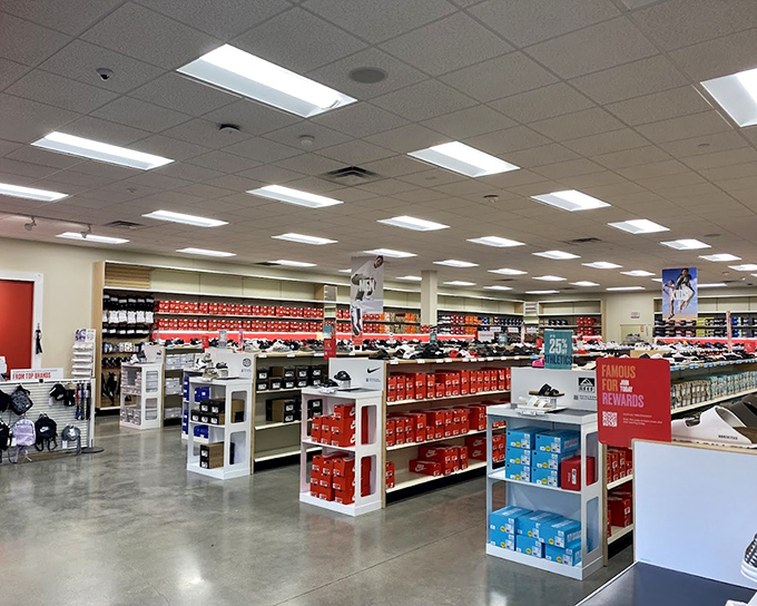 Sneaker heaven awaits at the Nike Factory Store, where rows of footwear promise athletic greatness&mdash;or at least the look of it&mdash;at prices that won't make you sweat.