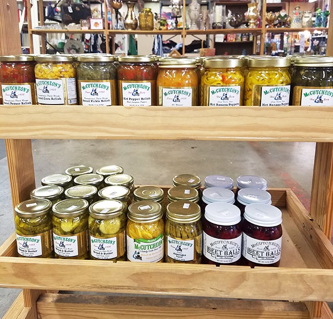 McCutcheon's preserves line up like edible jewels, each jar a time capsule of flavor. Grandma would approve of these homemade treasures.