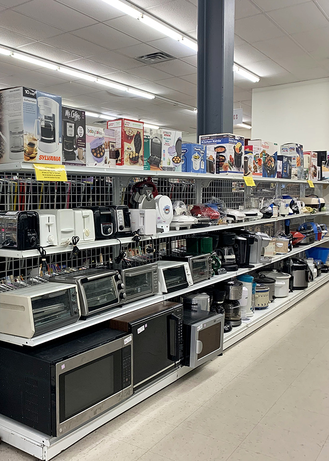 The small appliance section rivals any department store, offering everything from toaster ovens to coffee makers&mdash;second chances for kitchen essentials.