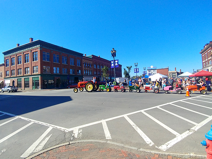 Main Street during festival season transforms into a parade of tractors and community pride. No algorithm can replicate this kind of authentic connection.