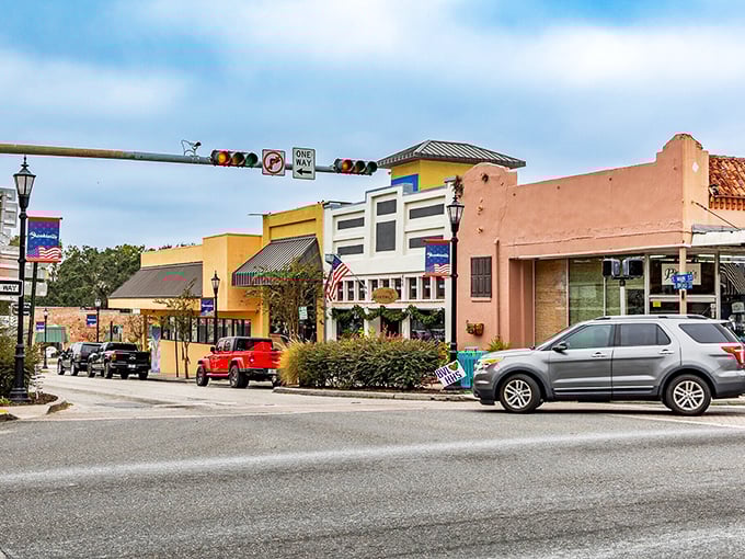 Pastel storefronts and American flags create a streetscape so wholesome it could cure your cynicism in one afternoon stroll.