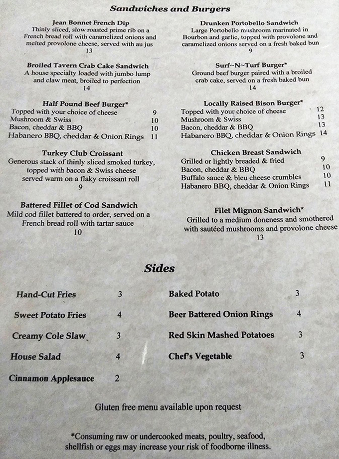 The menu reads like a love letter to Pennsylvania comfort food. From prime rib French dip to locally raised bison, each option promises satisfaction.