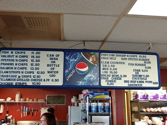 This menu board isn't just a list of options&mdash;it's a treasure map to Pacific Northwest delicacies that won't break the bank.