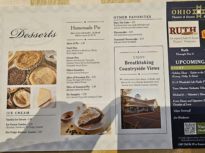 The dessert menu that's launched a thousand diet postponements. Those pie descriptions alone are worth the drive.