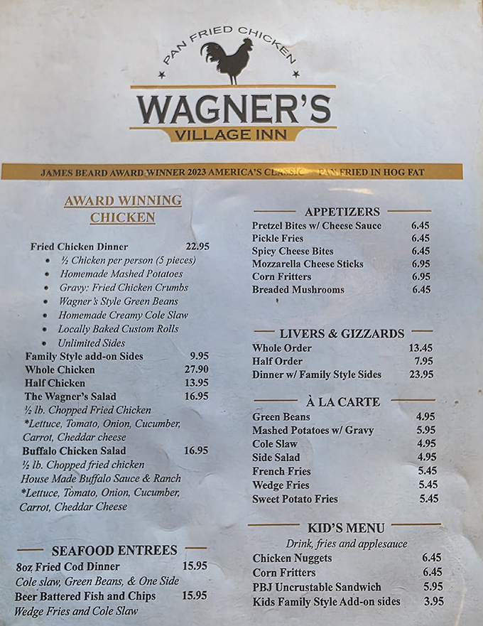 The menu proudly announces its James Beard credentials – proof that sometimes the best food doesn't need fancy descriptions.