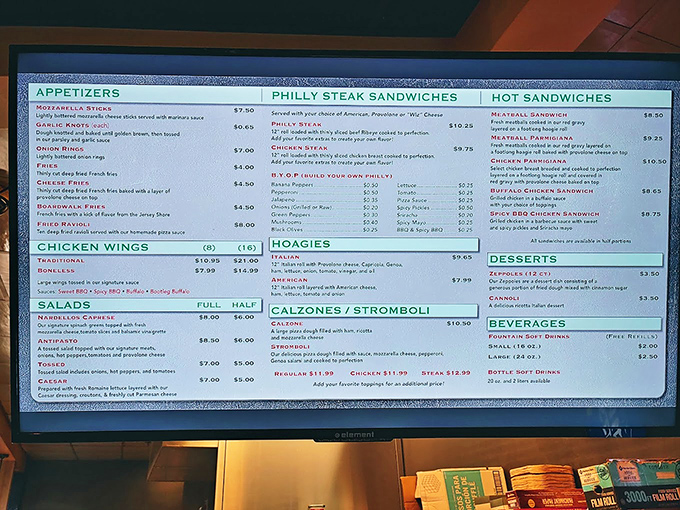 When the menu board lists this many options, you know you've found a place that takes its Italian-American cuisine seriously.