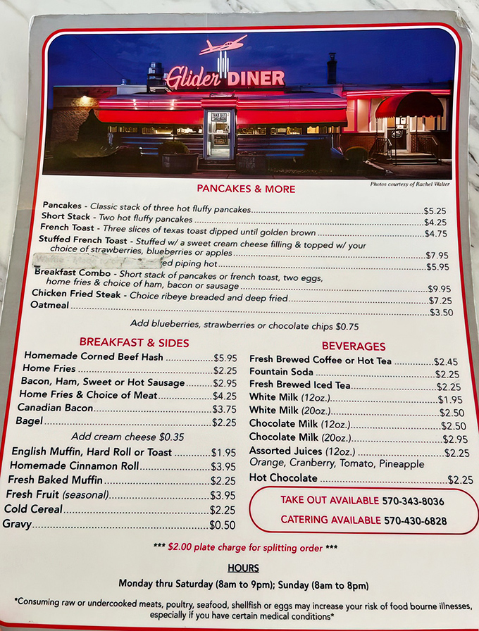 A menu that doesn't need fancy fonts to impress&mdash;just honest food at honest prices. The stuffed French toast is calling my name!