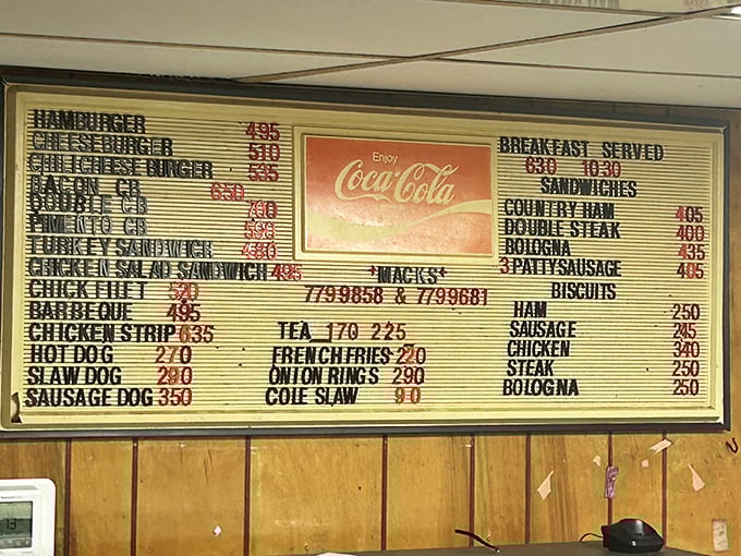 This menu board is a beautiful rebellion against foodie pretension—straightforward offerings at prices that won't require a second mortgage.