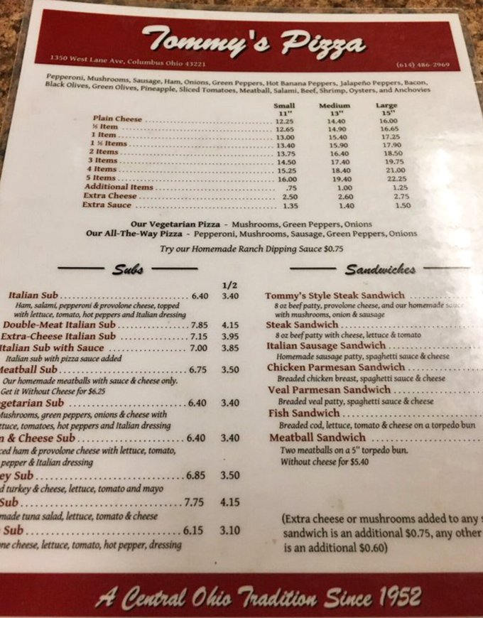 This menu isn't trying to impress you with fancy fonts&mdash;it's saving all that energy for what matters: the food.