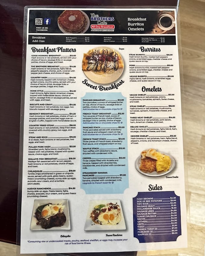 This menu isn't just a list of food&mdash;it's a roadmap to happiness. The hardest relationship you'll have today is choosing between those pancakes and that Denver omelet.