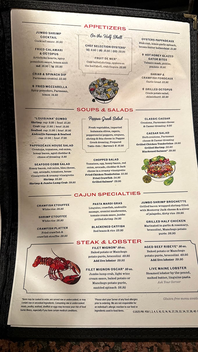 This menu isn't just reading material&mdash;it's a roadmap to flavor town with seafood treasures that'll make your taste buds stand up and salute.