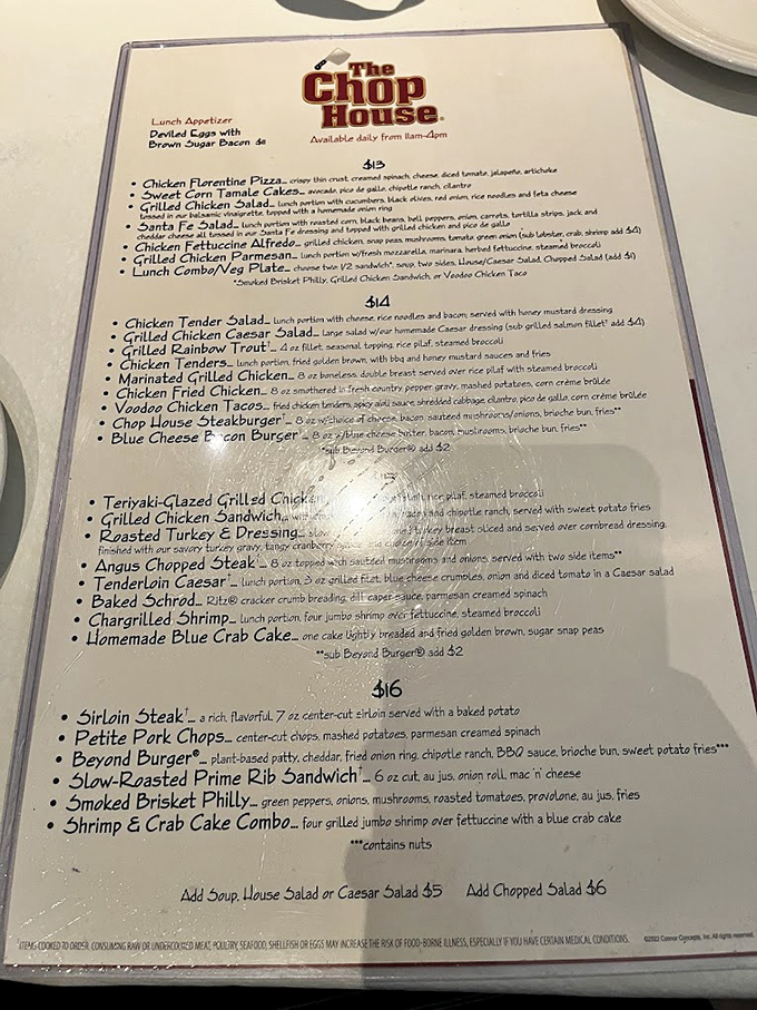 This menu reads like a love letter to comfort food classics. Spoiler alert: everything tastes even better than it sounds.