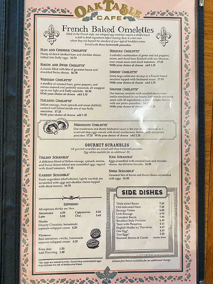 The menu reads like breakfast poetry &ndash; French-baked omelets and gourmet scrambles that make hitting the snooze button seem like a crime.