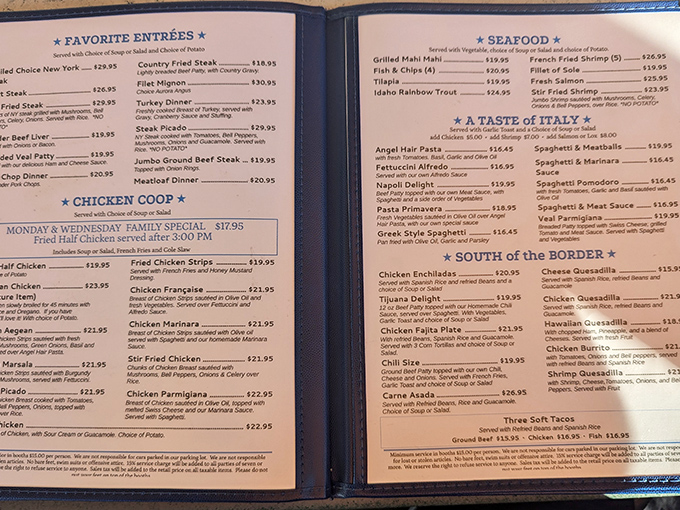 This menu isn't just extensive&mdash;it's a novel with a delicious ending no matter which page you choose. Decision paralysis never tasted so good.