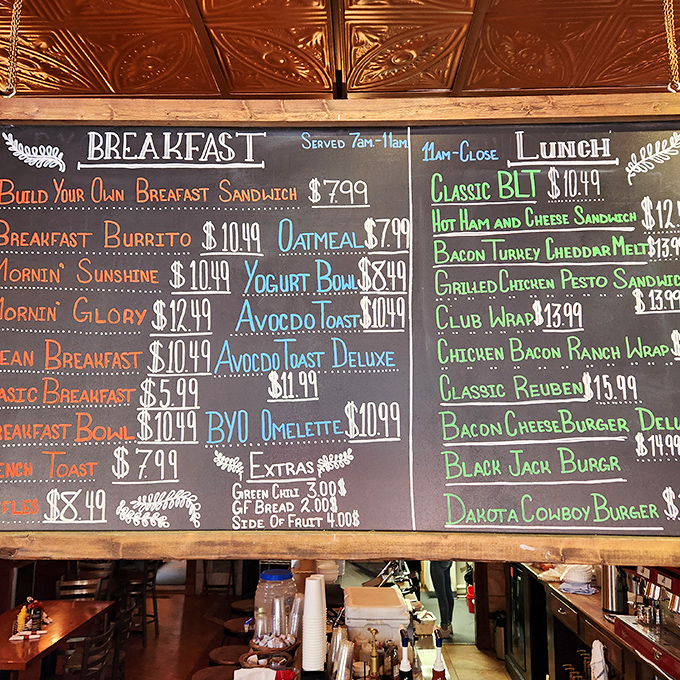 This isn't just a menu board&mdash;it's a roadmap to happiness written in chalk with penmanship that would make your third-grade teacher weep with joy.