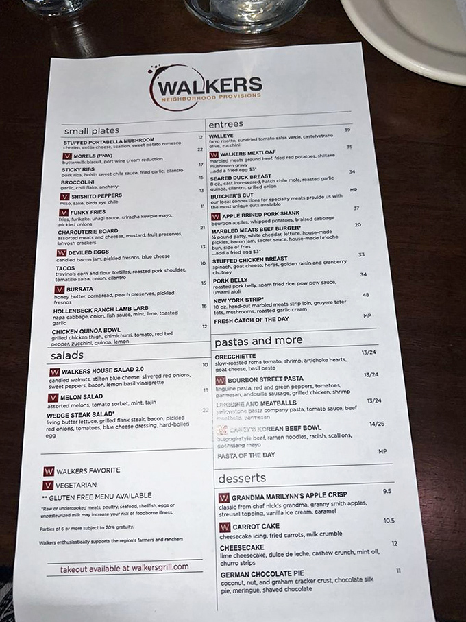 A menu that reads like a love letter to Montana ingredients&mdash;each "W" marking a house specialty worth canceling plans for.