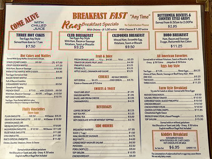A breakfast menu where most items cost less than a movie ticket&mdash;proof that time travel exists in Santa Monica.