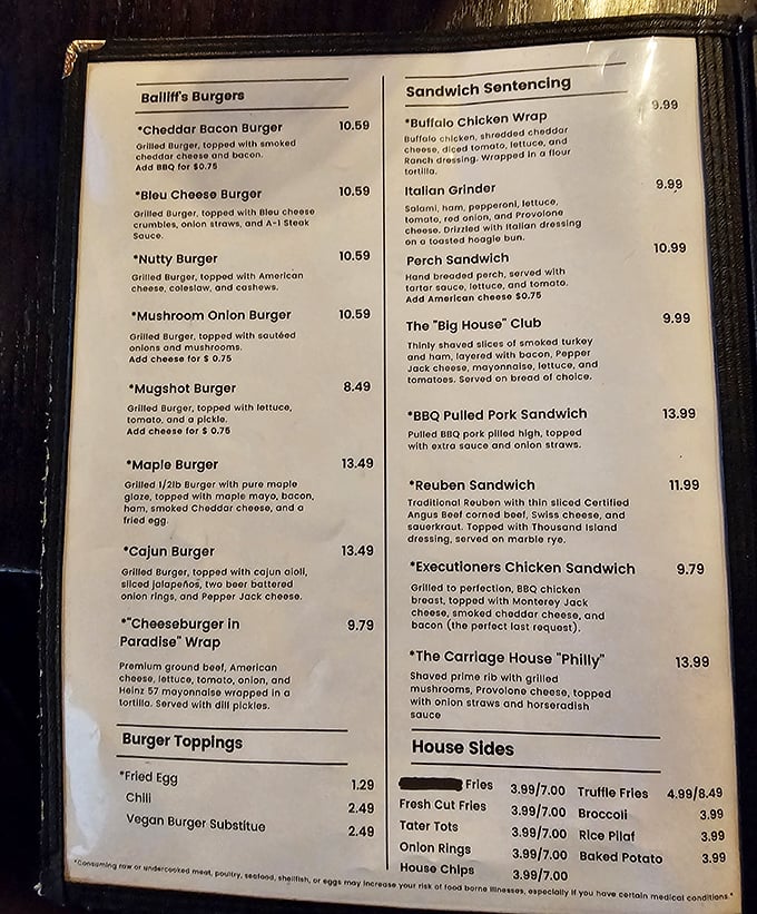 The menu reads like a greatest hits album of comfort food, from Cajun burgers to BBQ pulled pork sandwiches that demand attention.