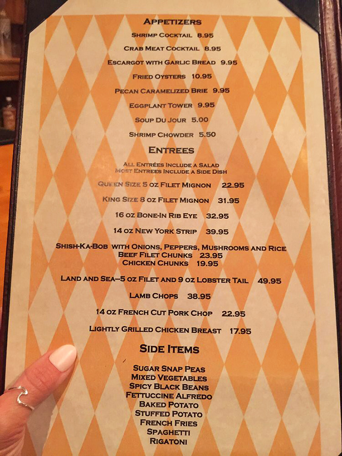 This menu reads like a love letter to carnivores and seafood enthusiasts alike. The Land and Sea option is basically relationship counseling for your taste buds.