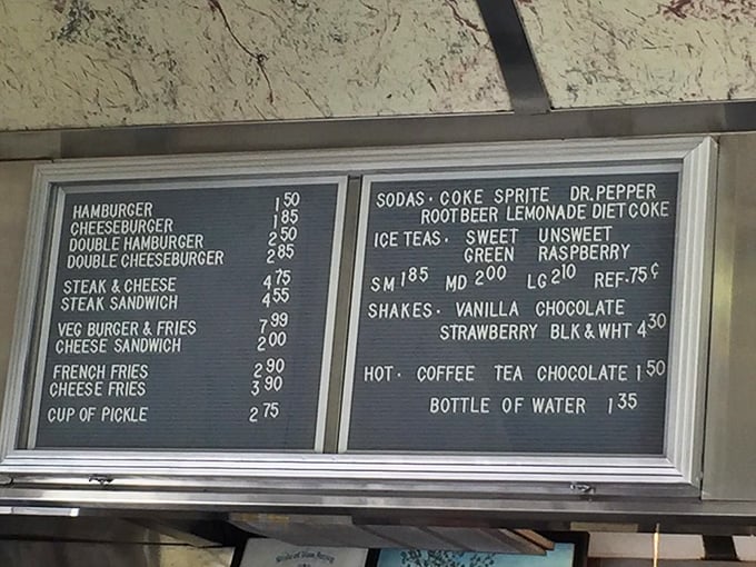 Simplicity in black and white&mdash;a menu board that hasn't needed updating because perfection doesn't require innovation. Decisions have never been so deliciously straightforward.