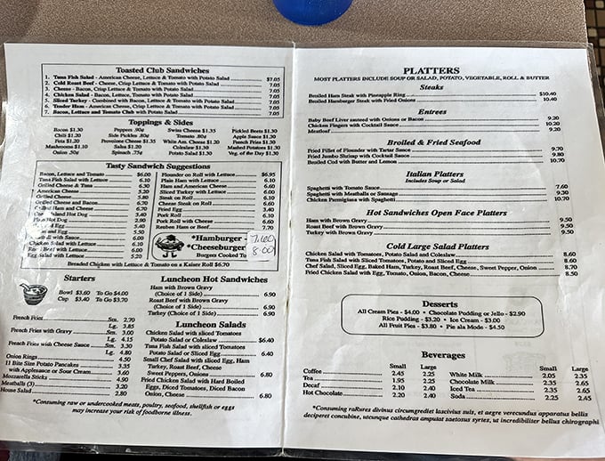 A menu that doesn't need fancy fonts or foodie buzzwords&mdash;just honest offerings that have stood the test of time and satisfied generations.