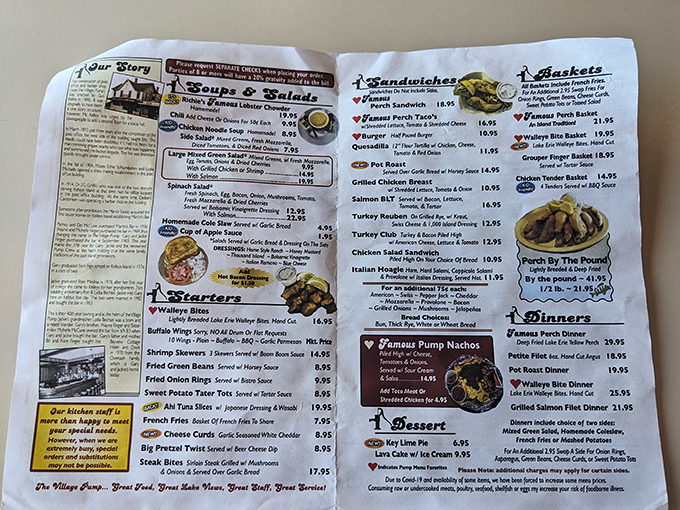 A menu that tells stories &ndash; each dish a chapter in Lake Erie's culinary heritage, with walleye playing the delicious protagonist in this tasty tale.