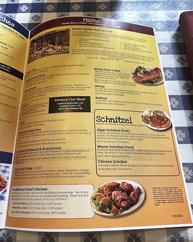 The menu reads like a love letter to hearty German cuisine. Decisions, decisions&mdash;though the correct answer is usually "one of everything."