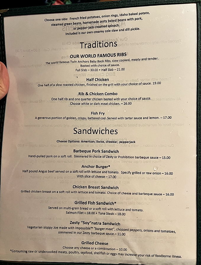 When a menu proudly declares its ribs "World Famous," it's usually hyperbole. At Twin Anchors, it's just stating facts.