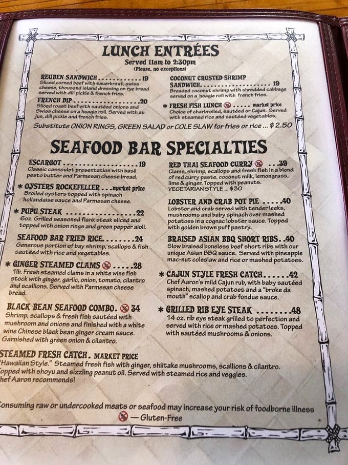 This menu reads like a greatest hits album, except every track is delicious and nobody's arguing.