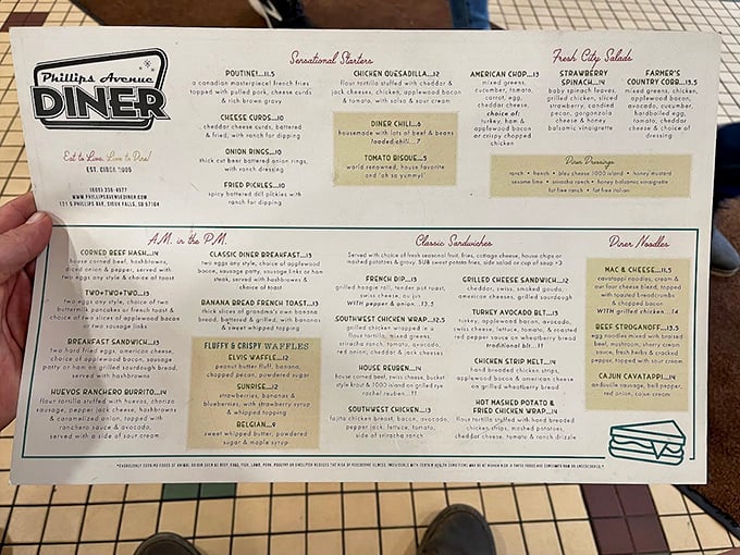 This isn't just a menu—it's a roadmap to happiness. Study it carefully, adventurers, for great rewards await the hungry traveler.